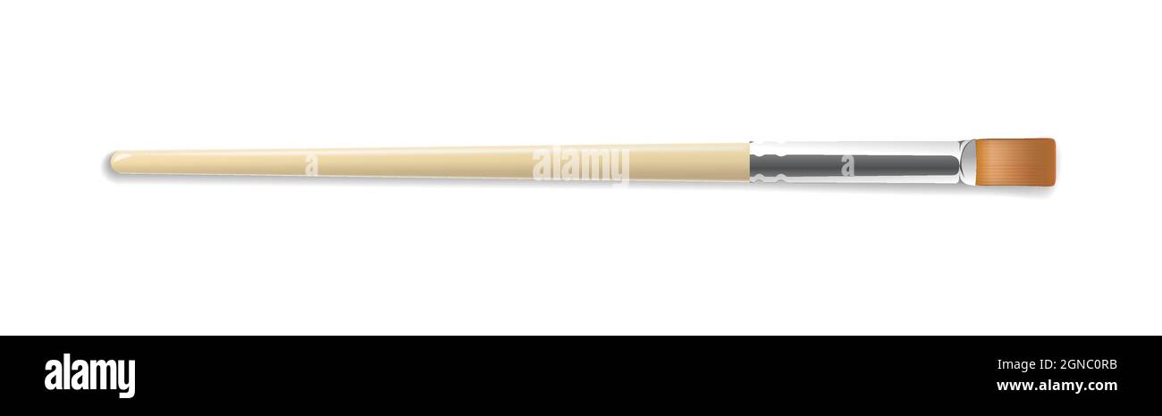 Realistic artist paintbrush isolated on white background Stock Vector ...
