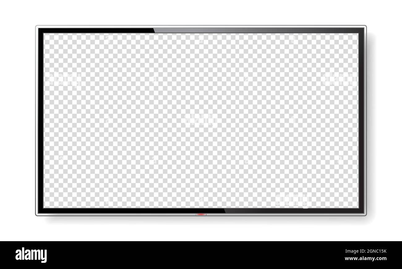 Realistic TV screen mock up isolated on white Stock Vector Image & Art ...