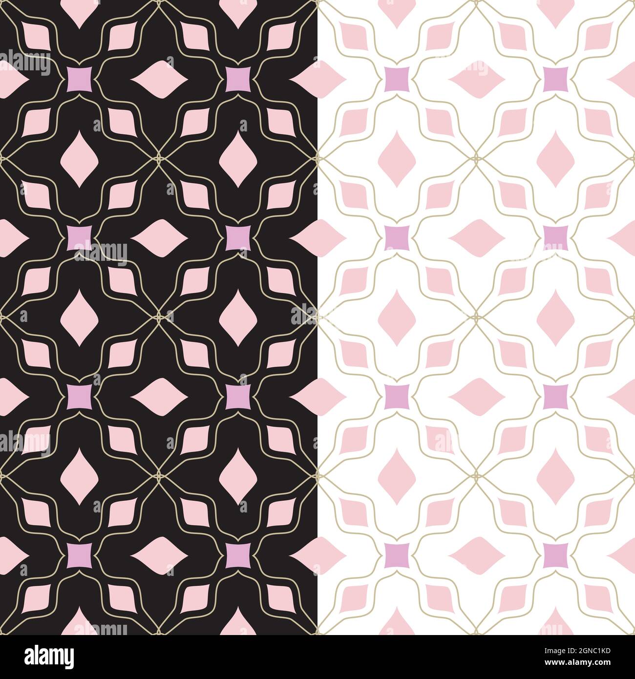 Geometrical ornamental seamless pattern, pink lilac colors palette ...