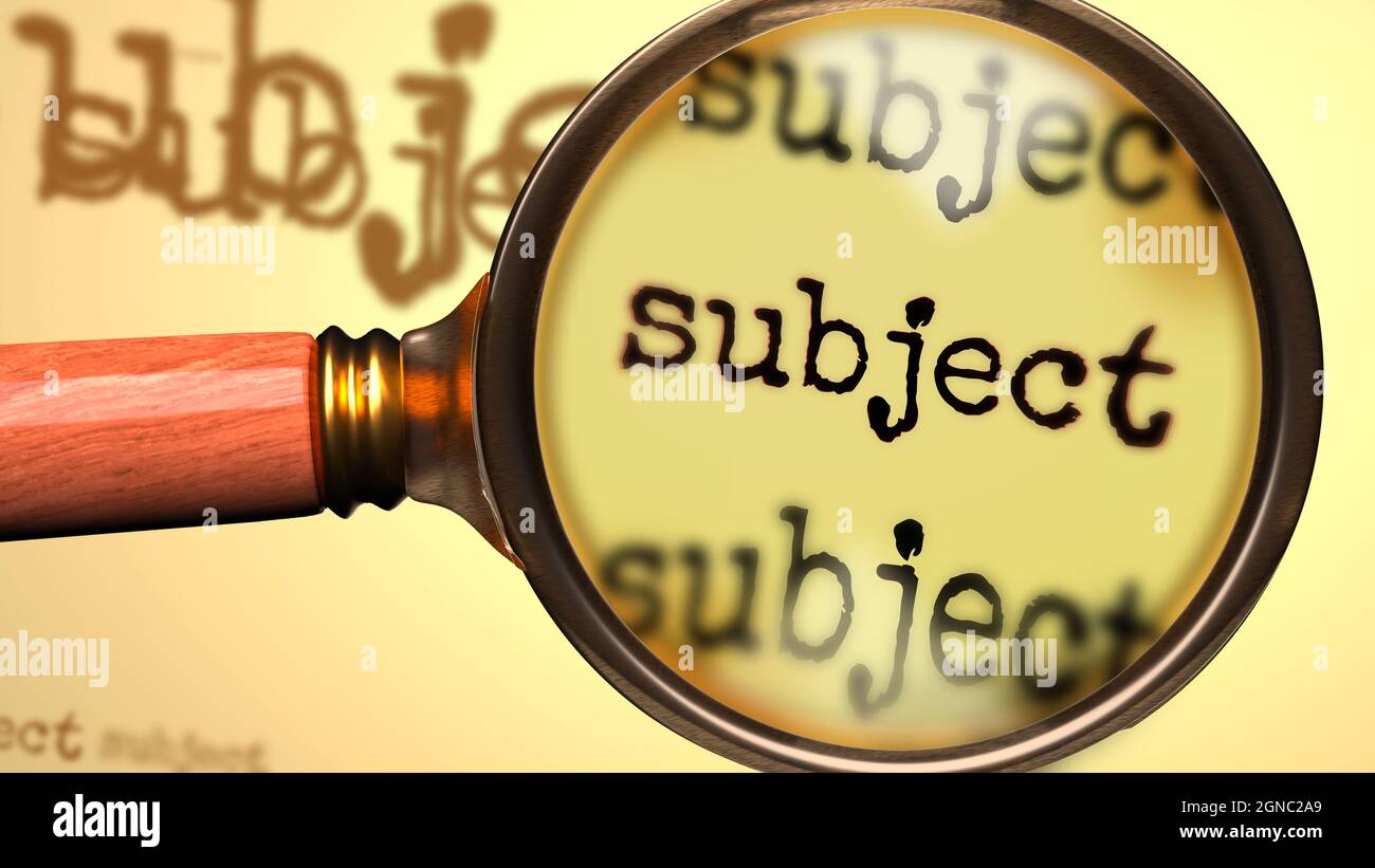 Subject word hi-res stock photography and images - Alamy