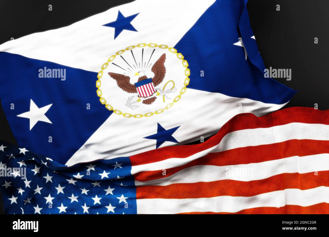 Flag of the United States Vice Chief of Naval Operations along with a ...