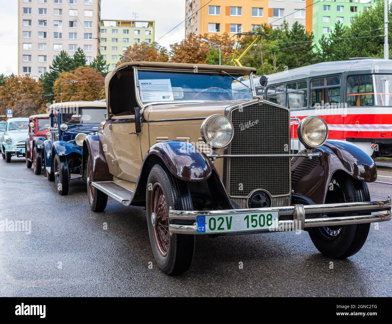 BRNO, CZECH REPUBLIC - Aug 28, 2021: Old renovated renovated car Vikov ...