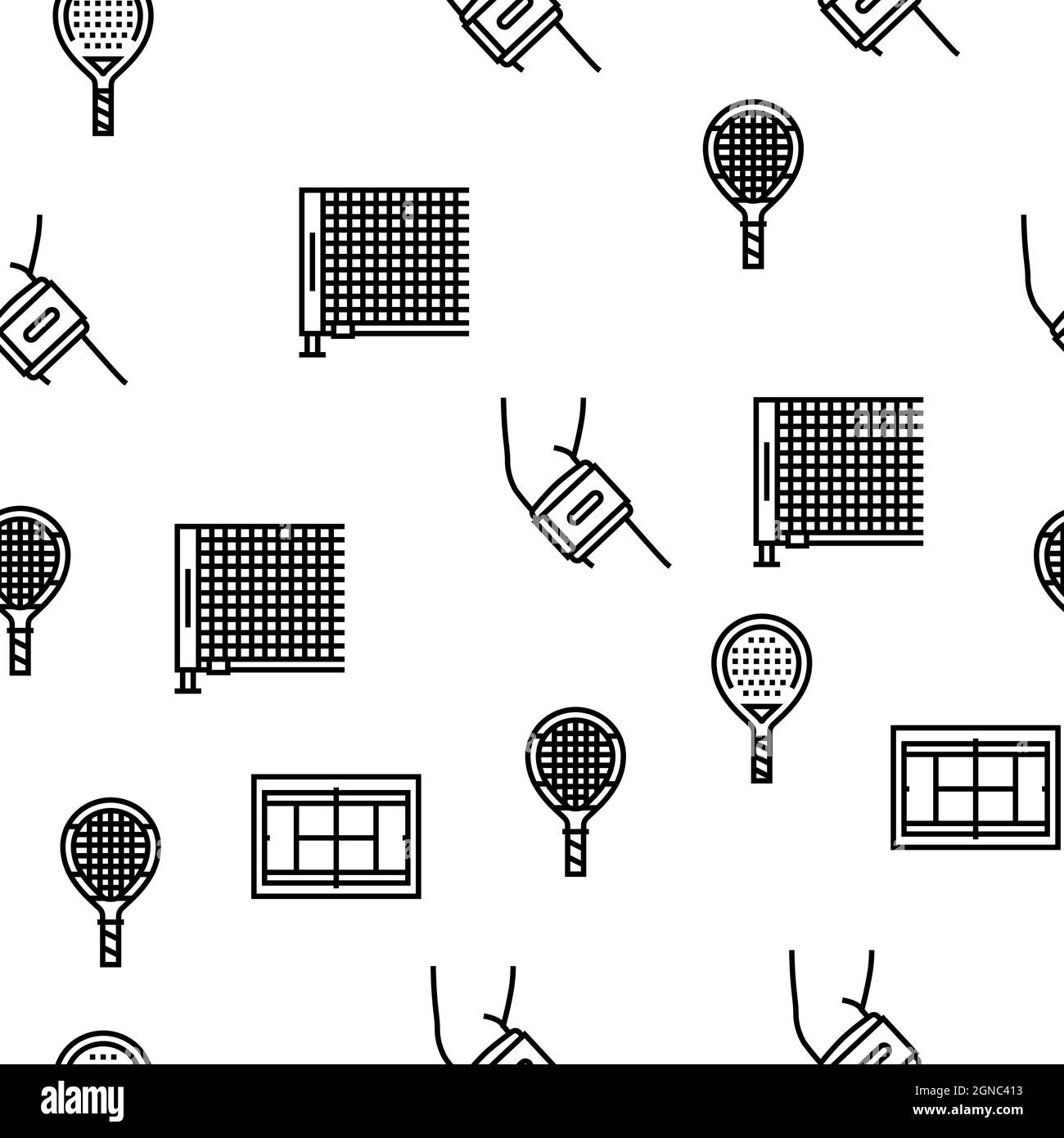 Tennis Sport Game Competition Vector Seamless Pattern Stock Vector ...
