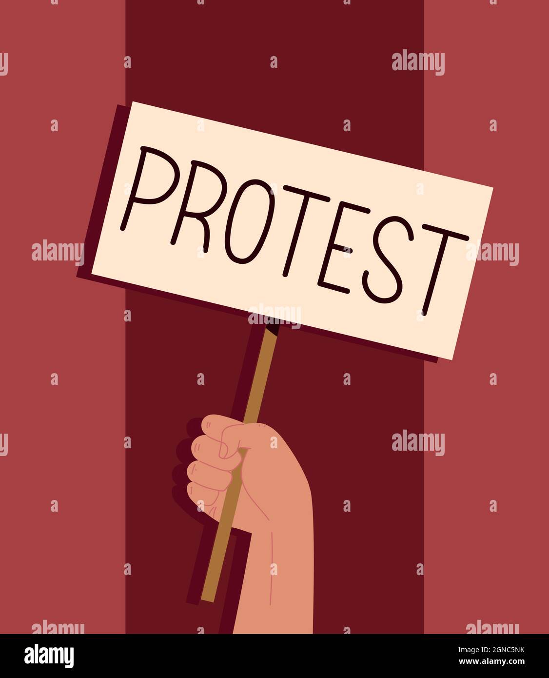 hand with protest placard Stock Vector Image & Art - Alamy