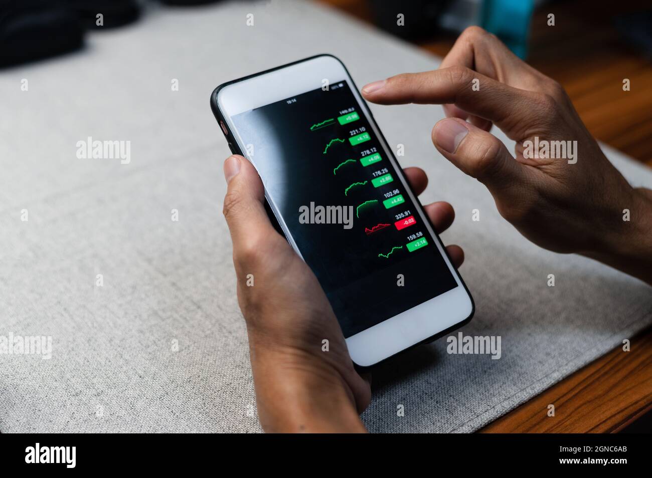 Graph trade forex business investment on screen mobile phone Stock ...