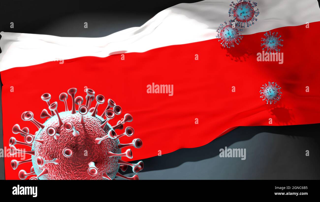 Covid in Lausanne - coronavirus attacking a city flag of Lausanne as a ...