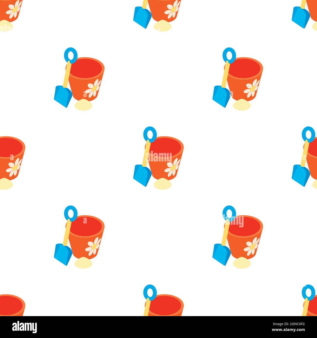 Bucket and pail shovel pattern seamless background texture repeat ...