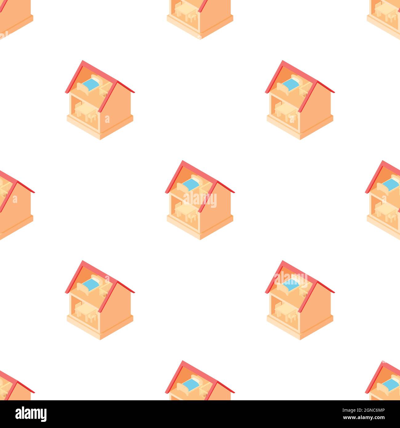 Toy house interior pattern seamless background texture repeat wallpaper ...