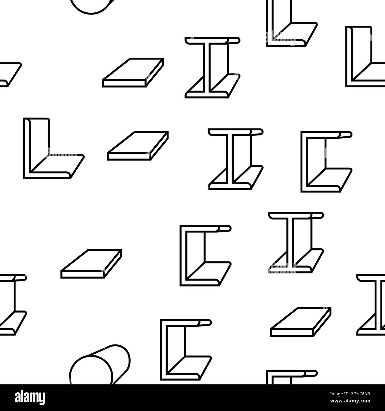 Metal Material Construction Beam Vector Seamless Pattern Stock Vector ...