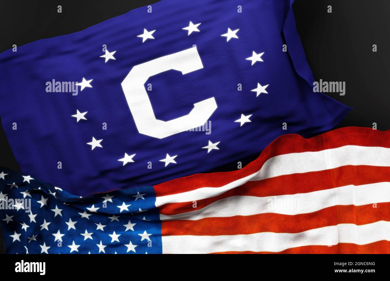 Flag of Consular to USNSpec along with a flag of the United States of ...