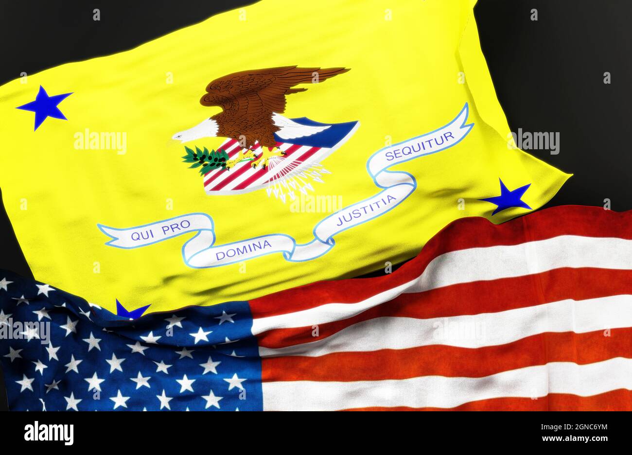 Flag of a United States Assistant Attorney General along with a flag of ...