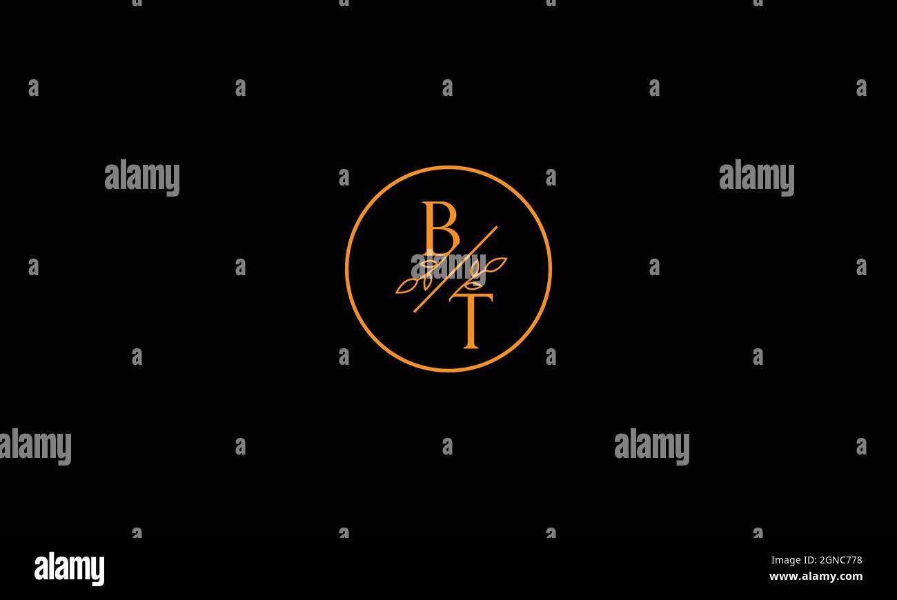 LETTERS BT LOGO DESIGN WITH FLOWERS FOR ILLUSTRATION USE Stock Vector ...