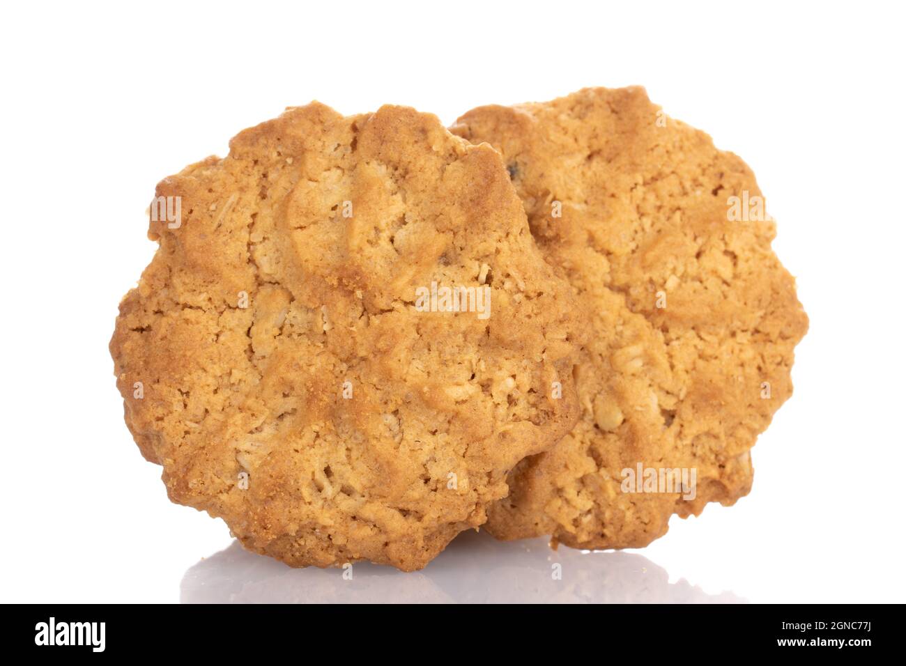 Two torchetti cookies with oatmeal, close-up, isolated on white Stock ...