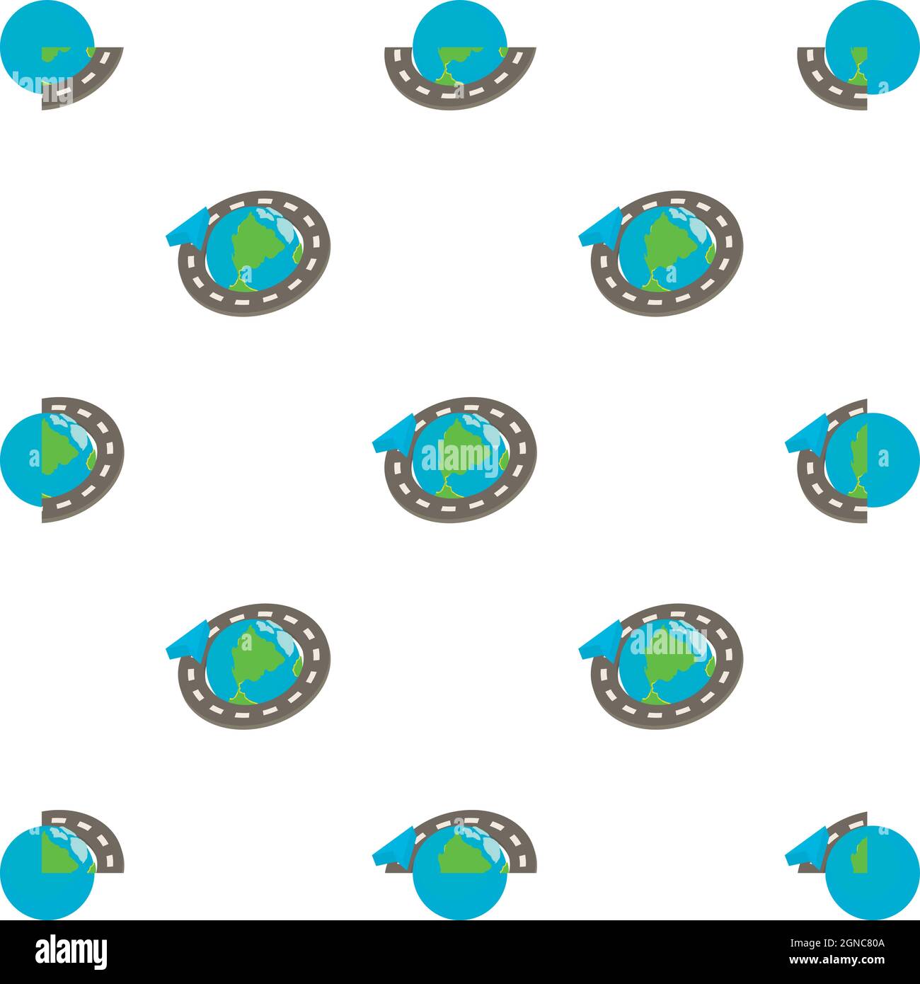 Round the world road trip pattern seamless background texture repeat ...