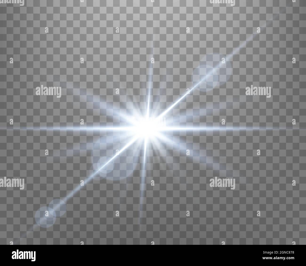 Blue sunlight lens flare, sun flash with rays and spotlight. Glowing ...