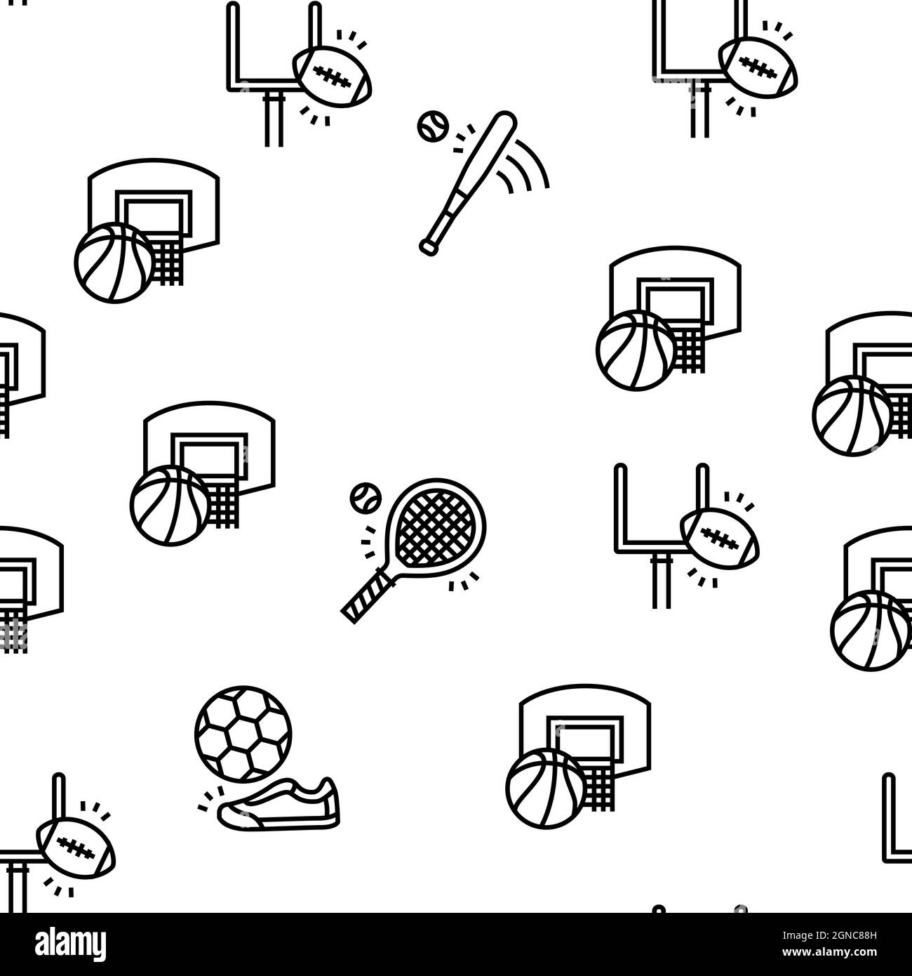 Sport Active Competitive Game Vector Seamless Pattern Stock Vector ...