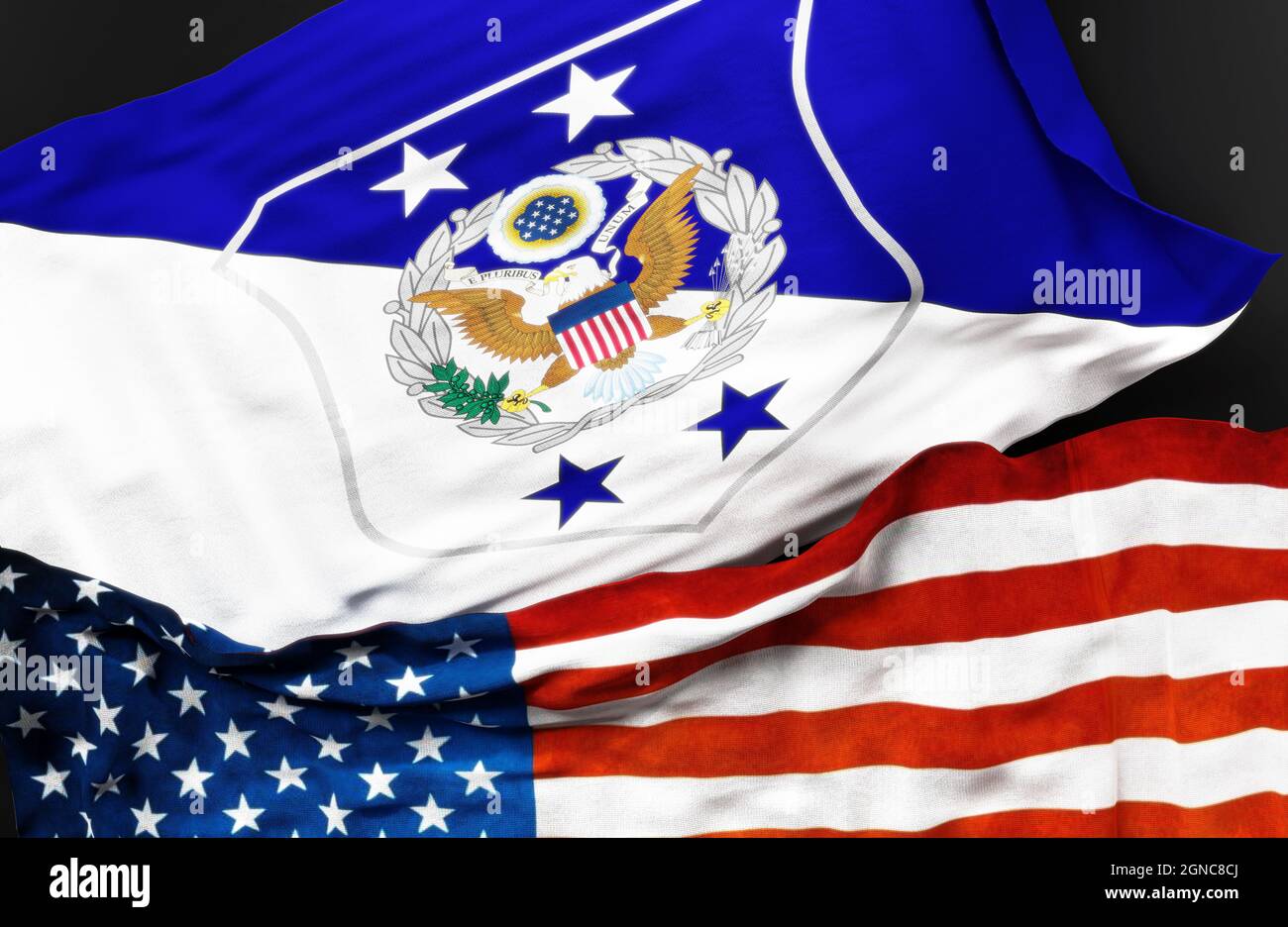 Flag of the Chief Master Sergeant of the Air Force along with a flag of ...