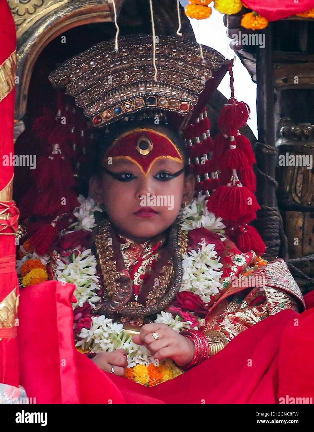 Kathmandu, Bagmati, Nepal. 24th Sep, 2021. Living Goddess Kumari ...