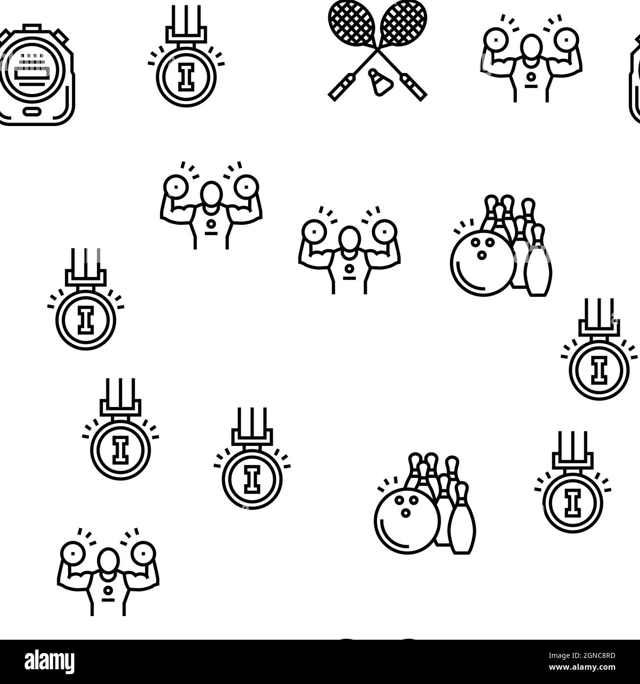 Sport Active Competitive Game Vector Seamless Pattern Stock Vector ...