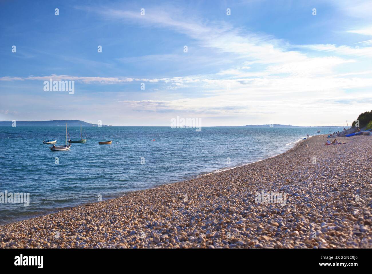 Ringstead Bay, Dorset, with views towards Weymouth and Portland ...