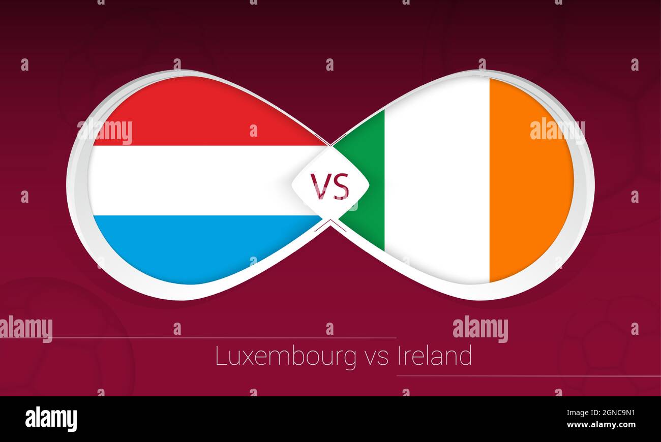 Luxembourg vs Ireland in Football Competition, Group A. Versus icon on ...