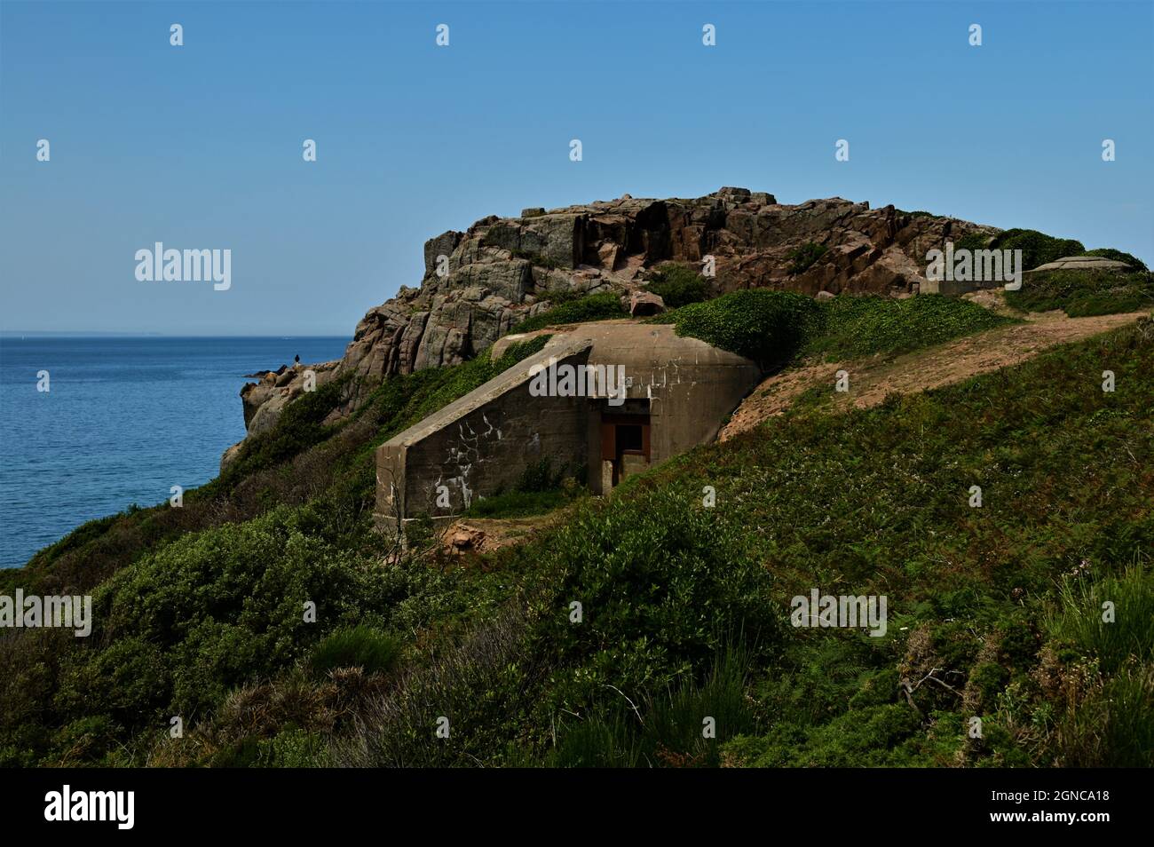 An external view of a German World War Two military bunker at Petit ...