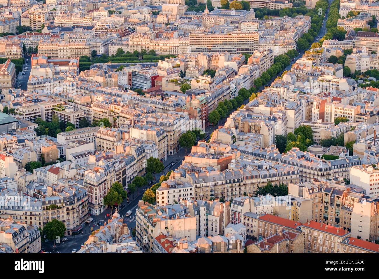 View of boulevard running through Paris residential neighbourhood Stock ...