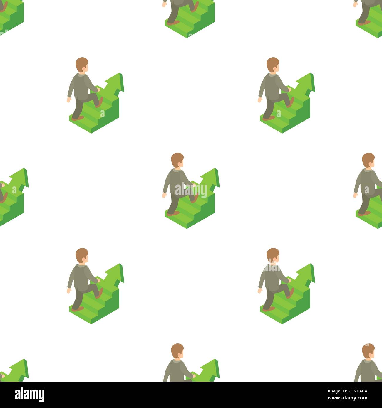 Businessman running up career ladder pattern seamless background ...