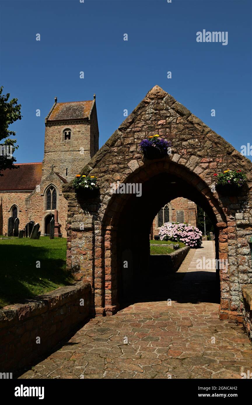 An exterior view of a stone church building in St Lawrence on the ...