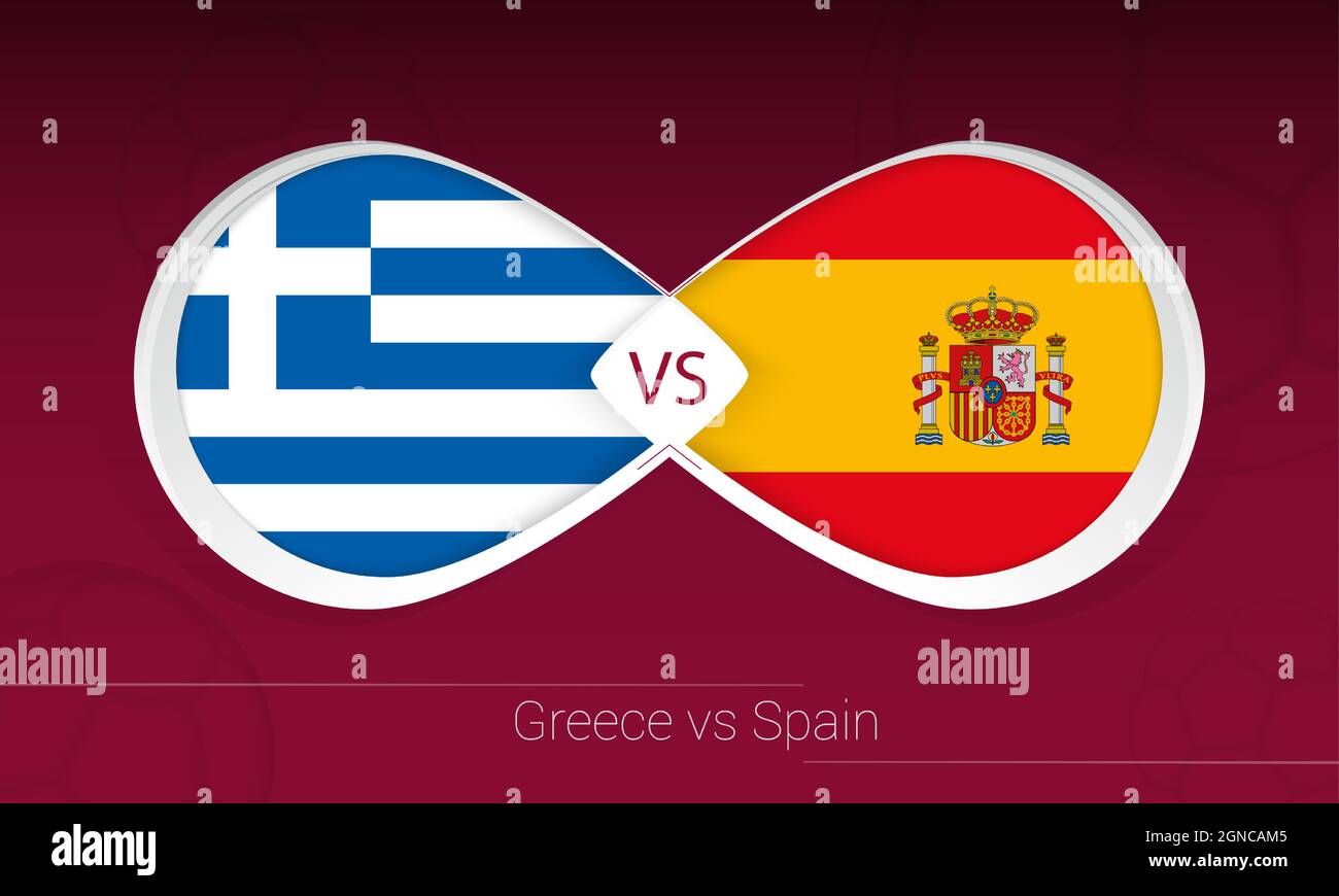 Greece vs Spain in Football Competition, Group B. Versus icon on ...