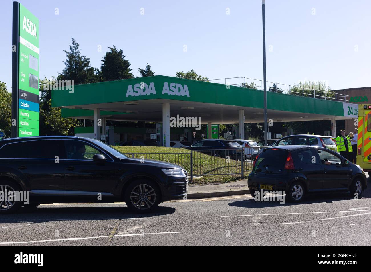 Britain, Basildon, Essex. 24th September 2021 . Reports of a fuel shortages around the UK have ...