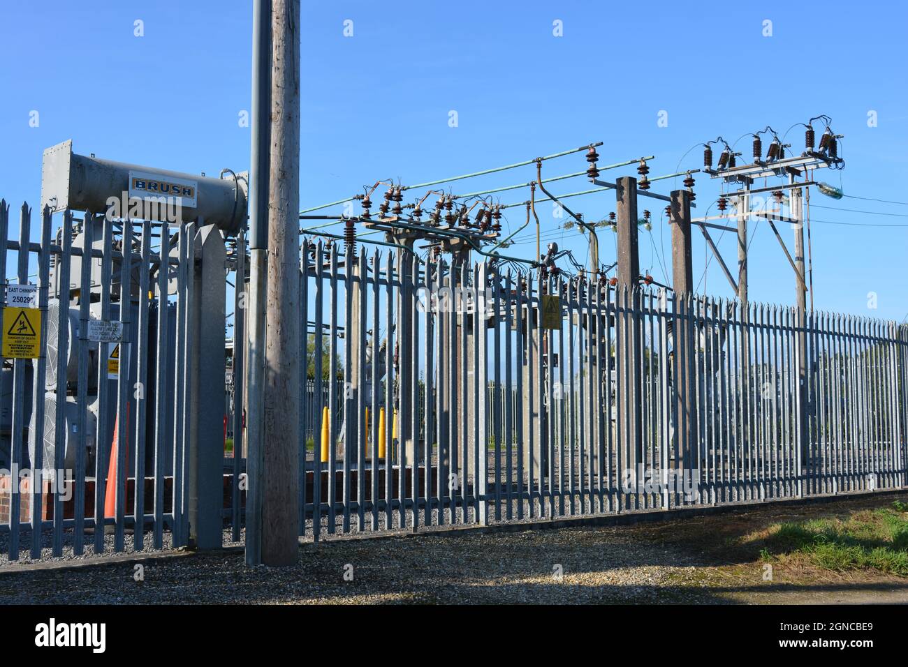 Electricity substation, East Chinnock, Somerset, England Stock Photo ...
