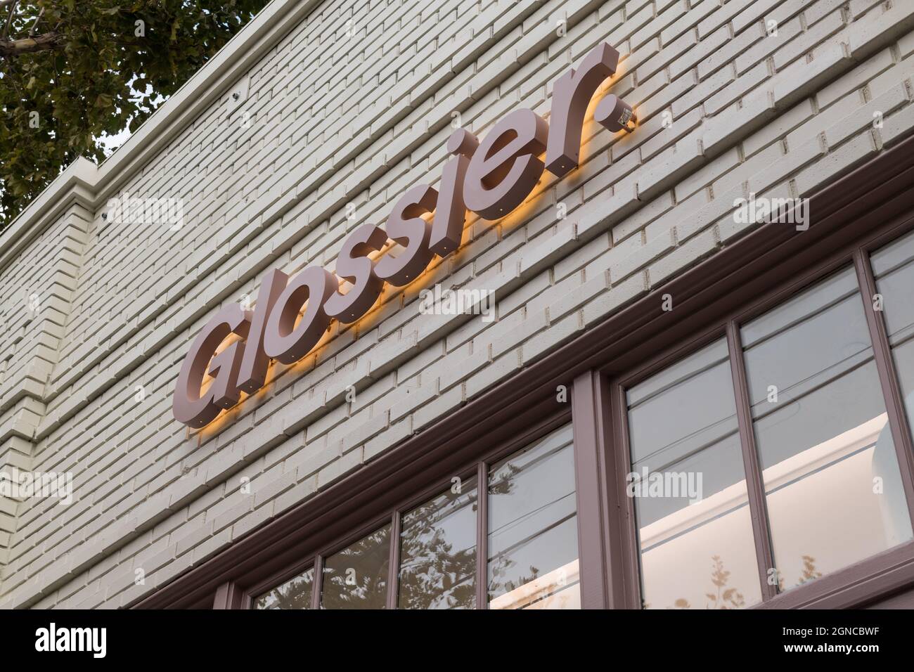 Seattle, USA. 22 Sep, 2021. The new Glossier makeup shop on Capitol ...
