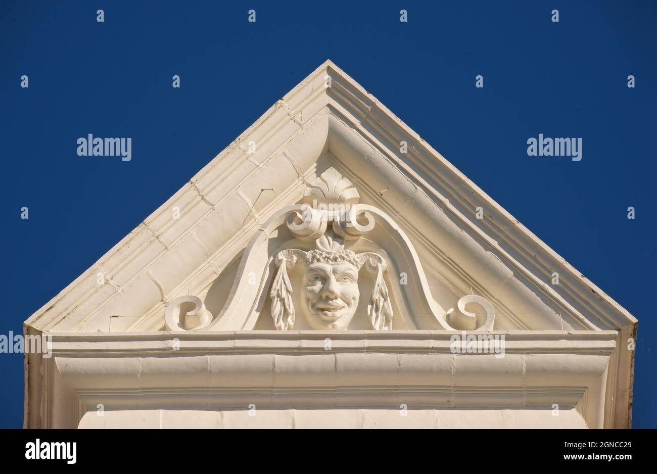 Detail of roof decoration. on a Victorian era seafront hotel at the ...