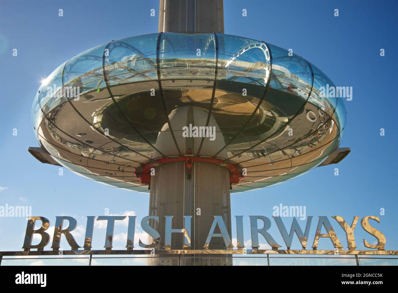 The i360 observation tower against a blue sky, Brighton. Brighton ...