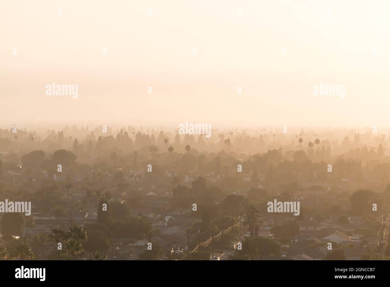 Anaheim as sunset covered in a thick layer of fire smoke from the ...