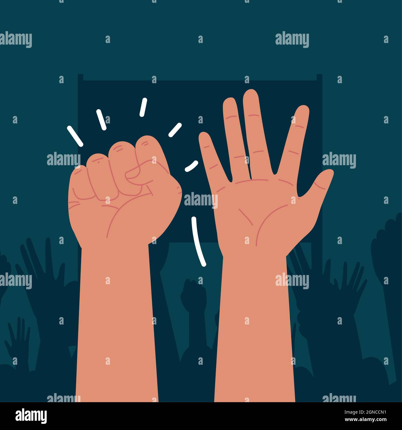 protesting hands up activism Stock Vector Image & Art - Alamy