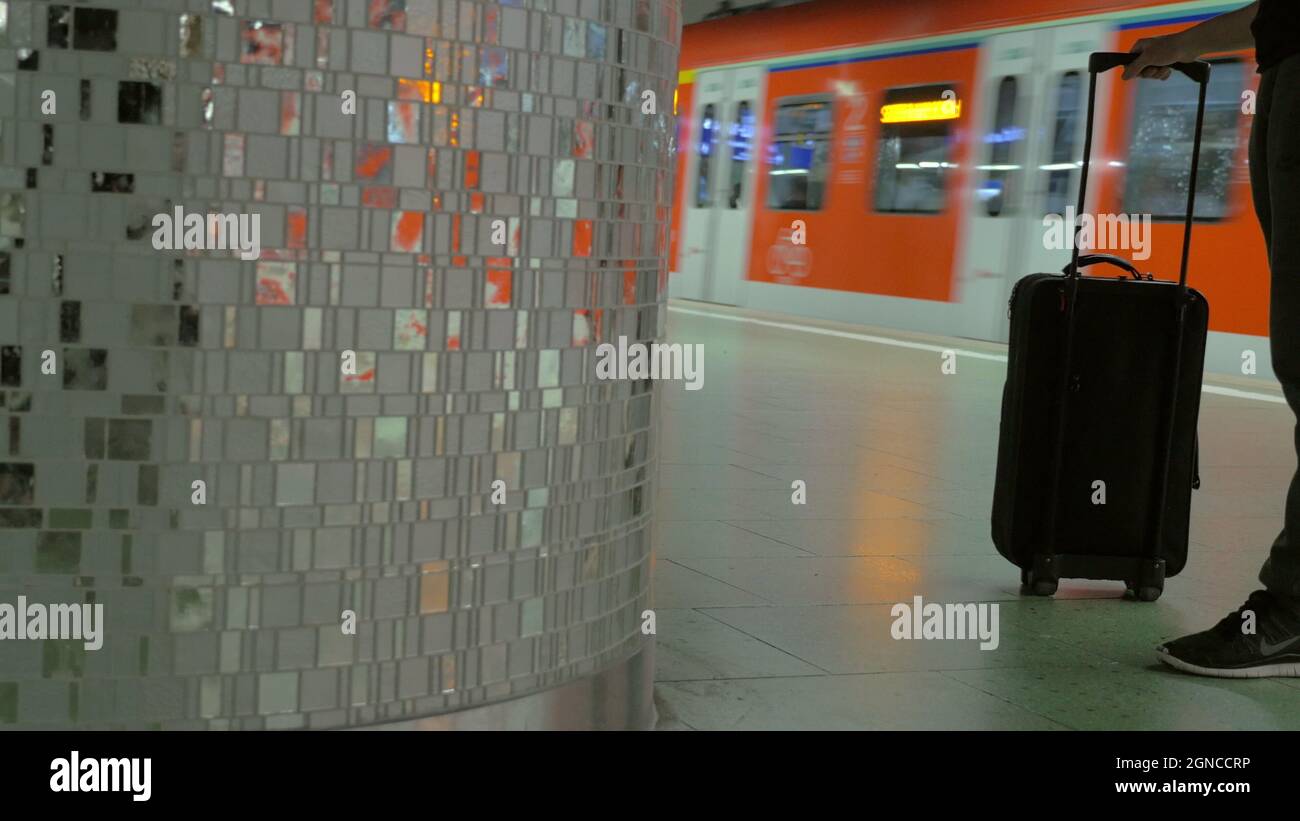 Traveling by subway train Stock Photo - Alamy