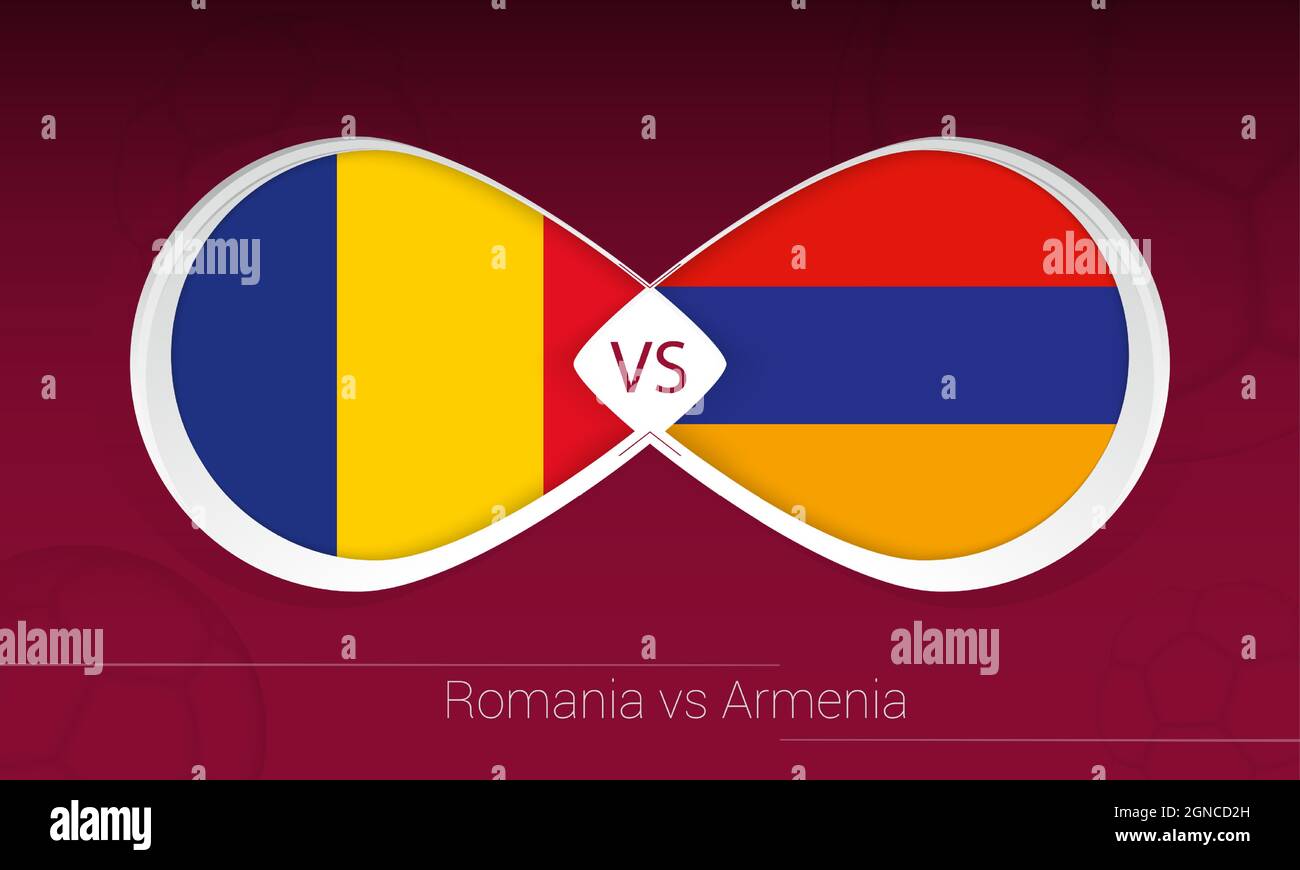Romania vs Armenia in Football Competition, Group J. Versus icon on ...
