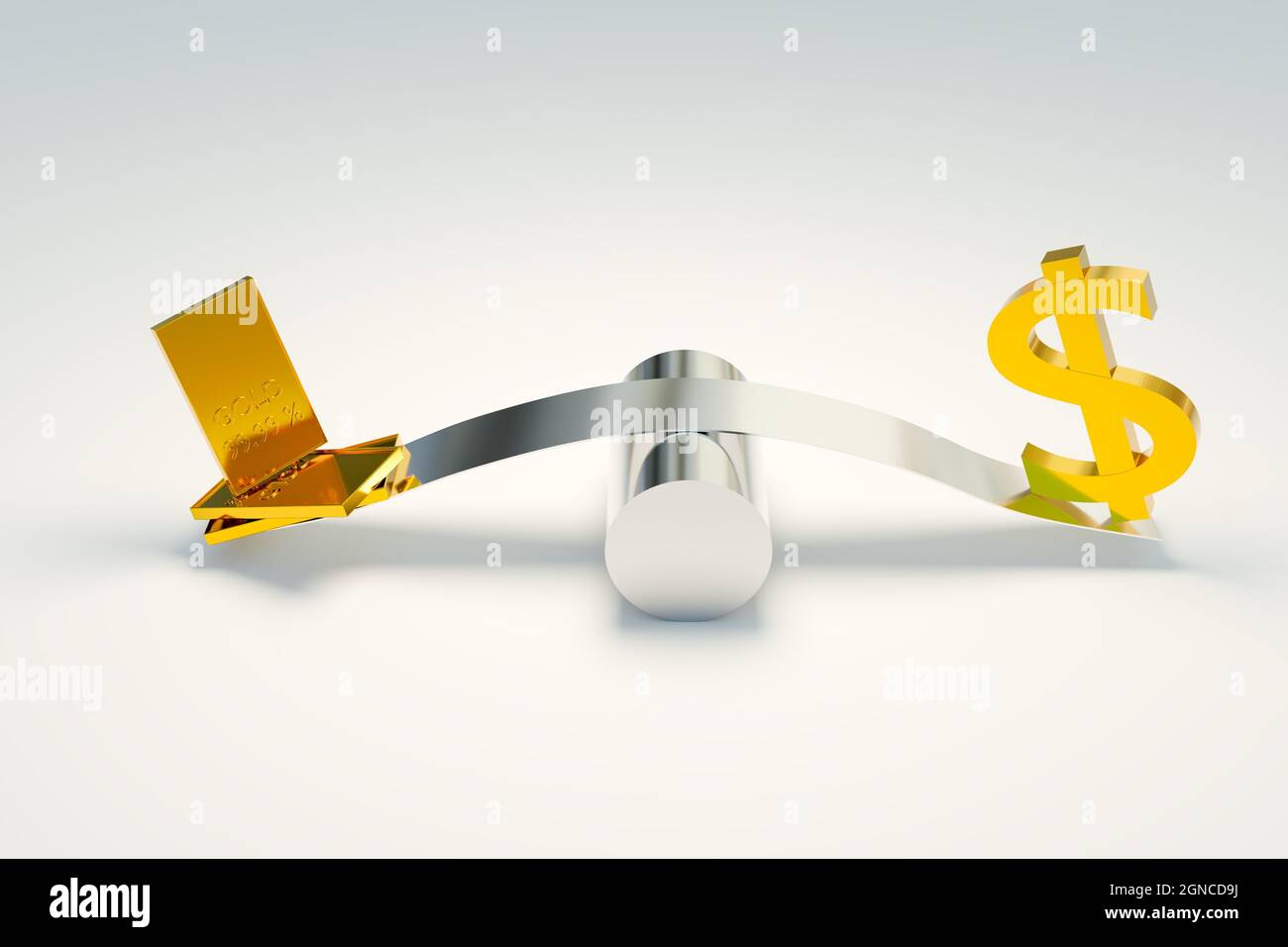 Forex market of gold trading and dollar symbols, 3D illustrations ...