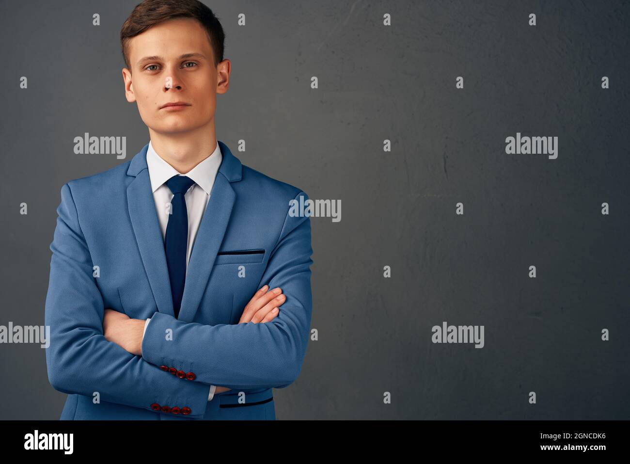 business man in blue suit professional manager executive Stock Photo ...