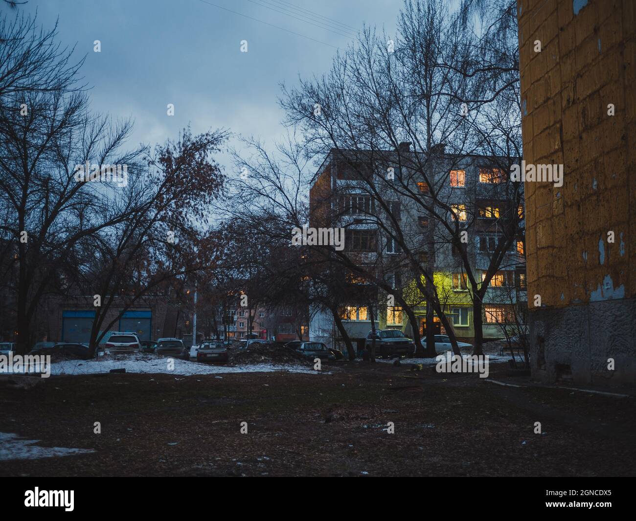 Fall winter city Stock Photo - Alamy
