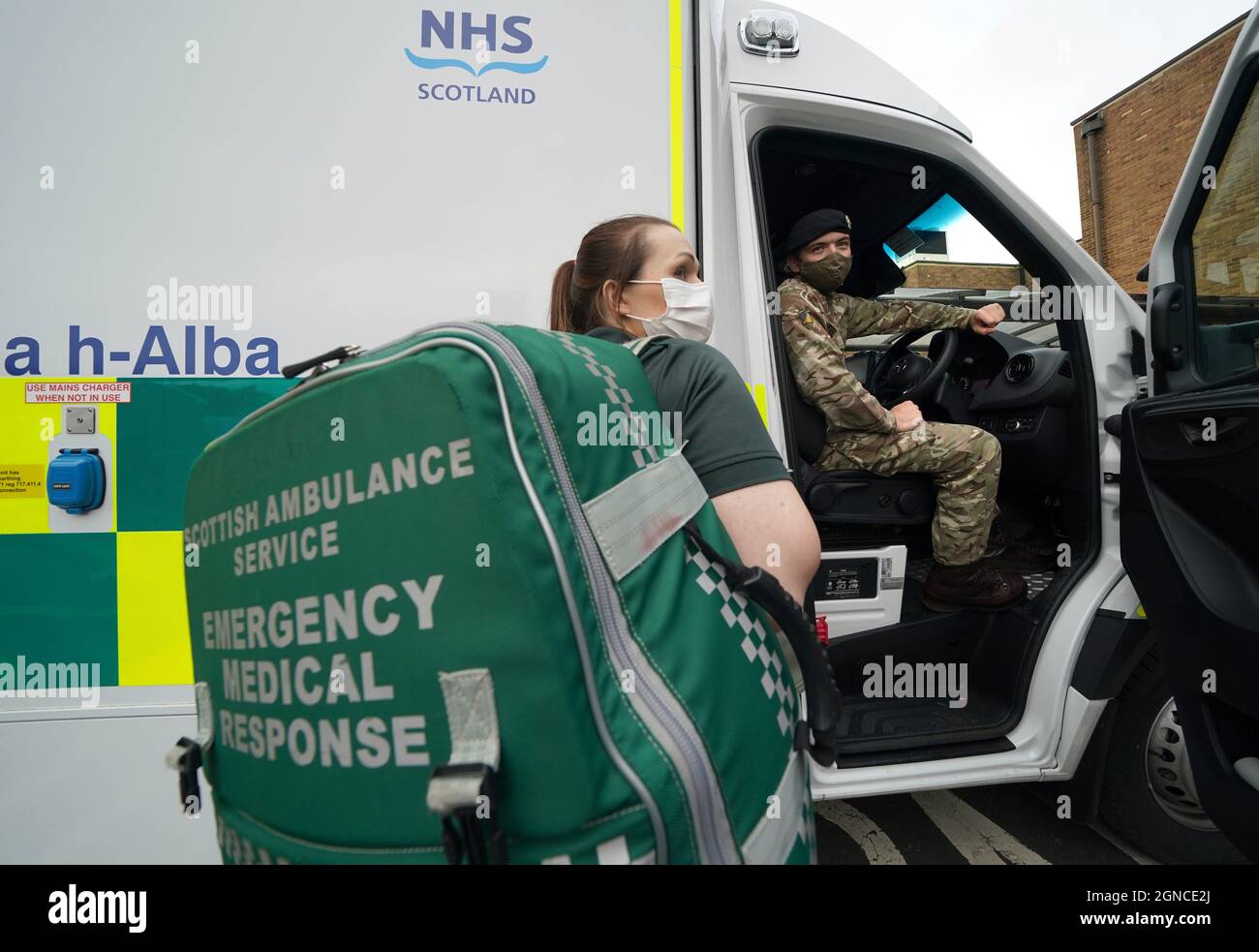 Scottish Ambulance Service Paramedic Amy young alongside Private Guy ...
