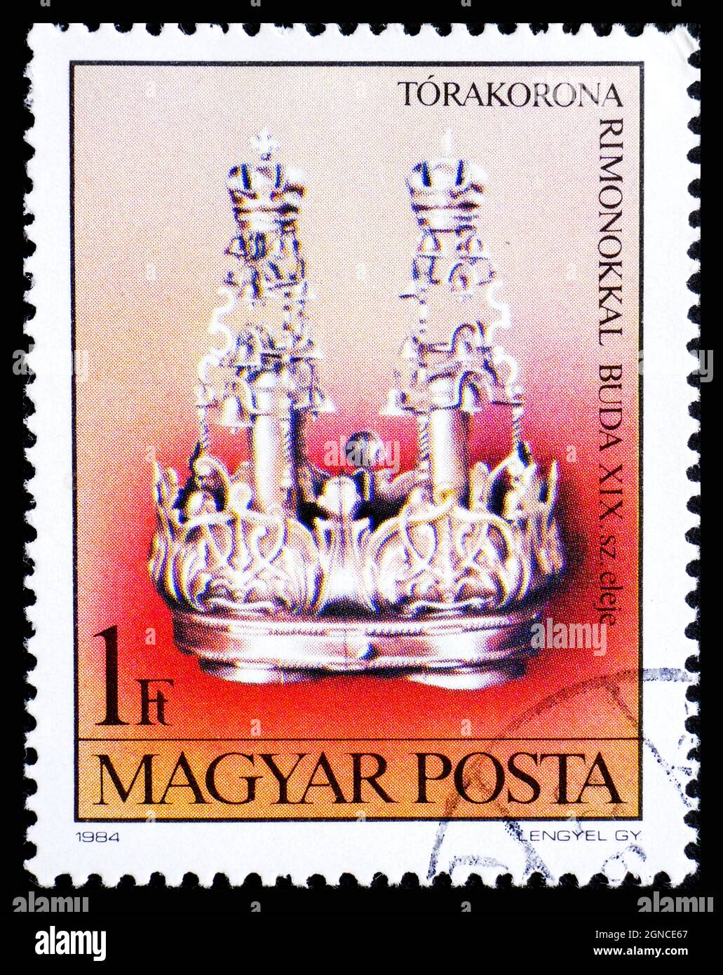 HUNGARY - CIRCA 1984: A stamp printed in Hungary shows Torah Crown ...