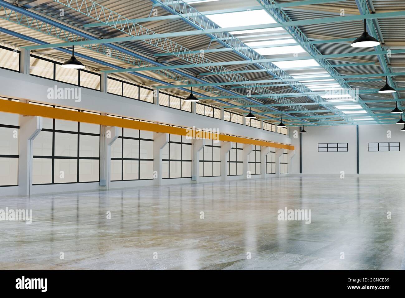 3d empty warehouse and industrials warehouse storage, 3d illustration ...