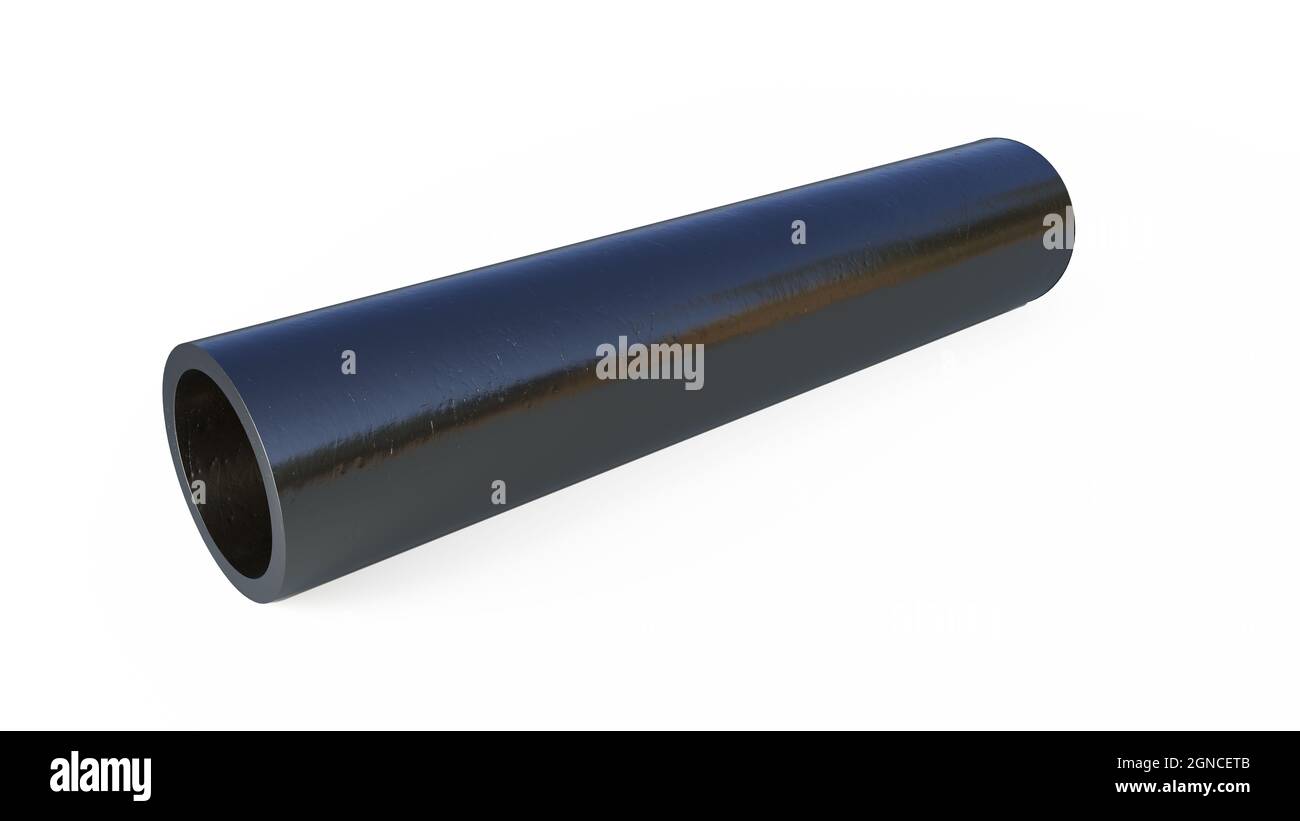 Round tube metal profile - isolated concept industrial 3D rendering ...