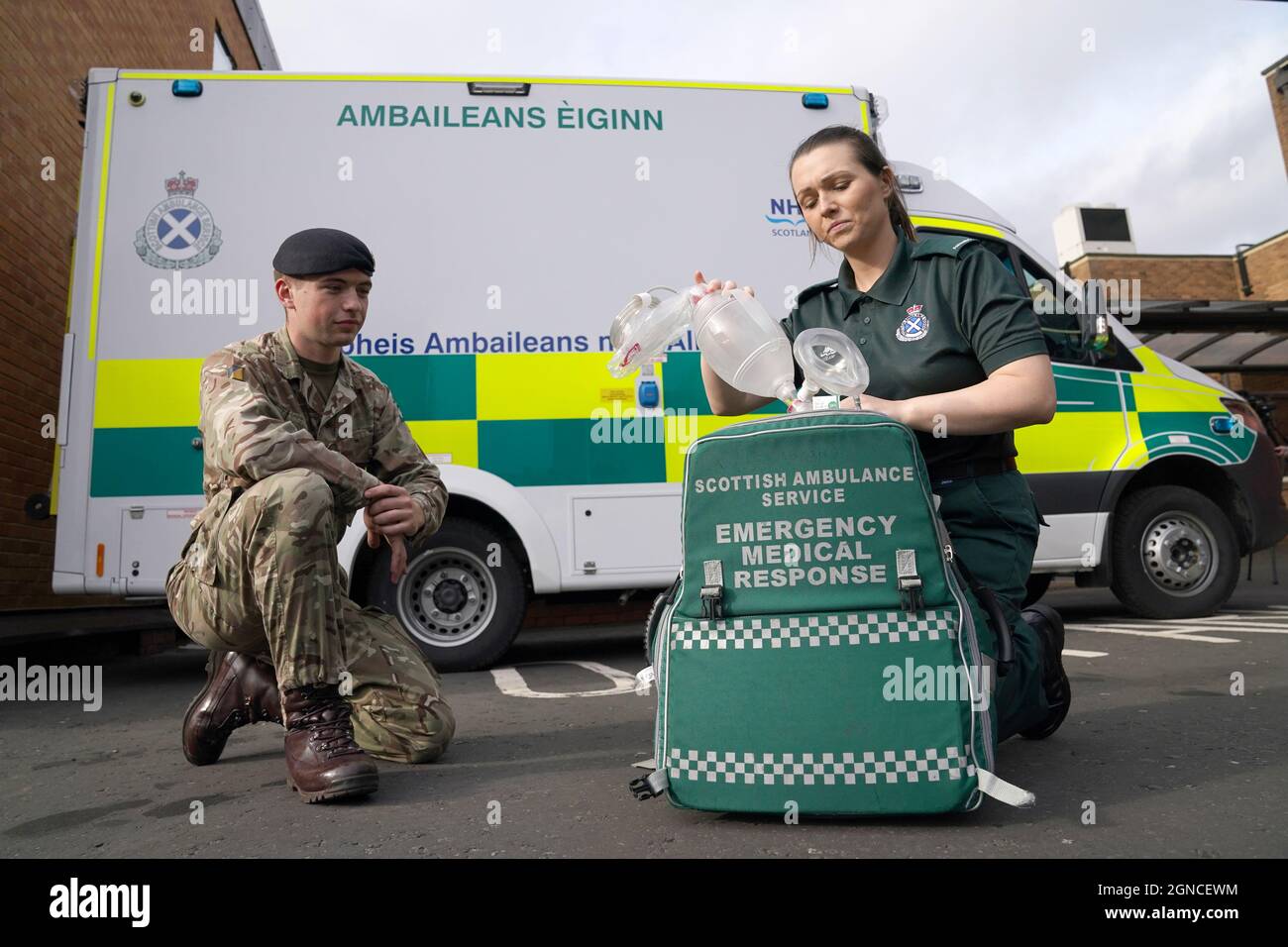 Scottish Ambulance Service Paramedic Amy young alongside Private Guy ...