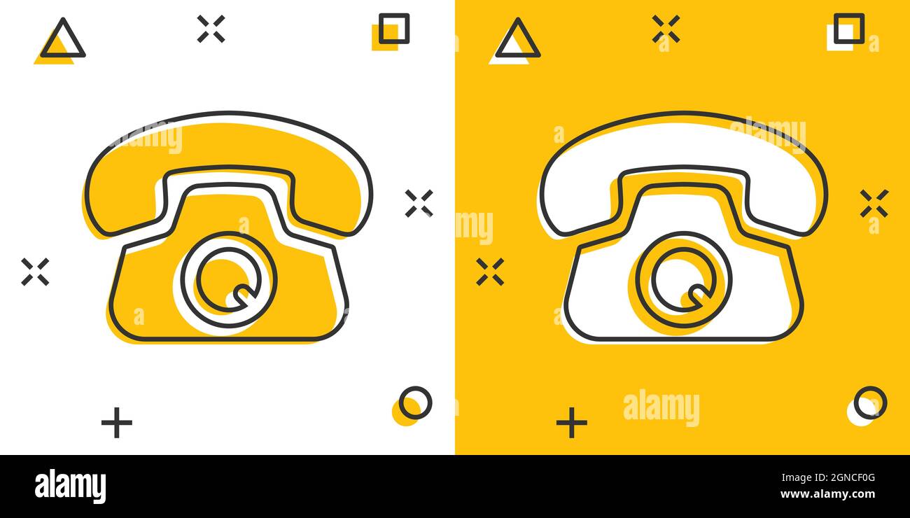 Mobile phone icon in comic style. Telephone talk cartoon vector ...