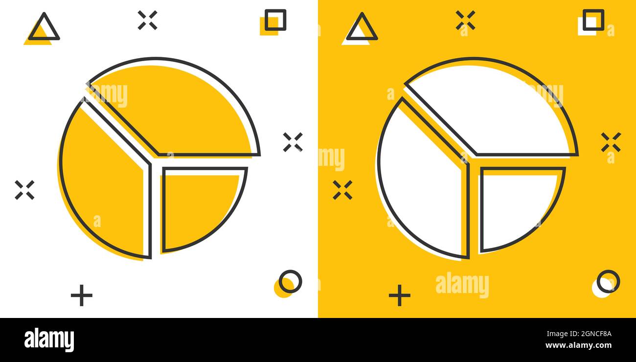 Chart icon in comic style. Diagram cartoon vector illustration on white ...