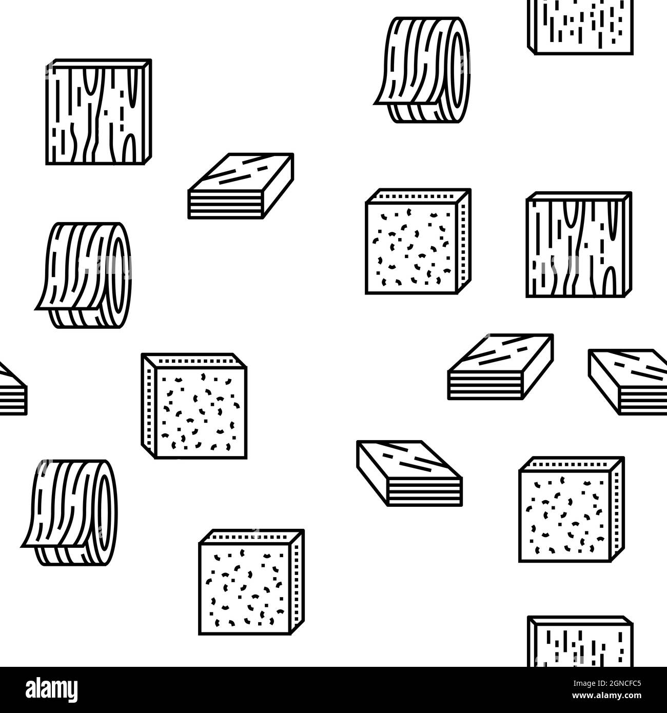 Timber Wood Industrial Production Vector Seamless Pattern Stock Vector ...